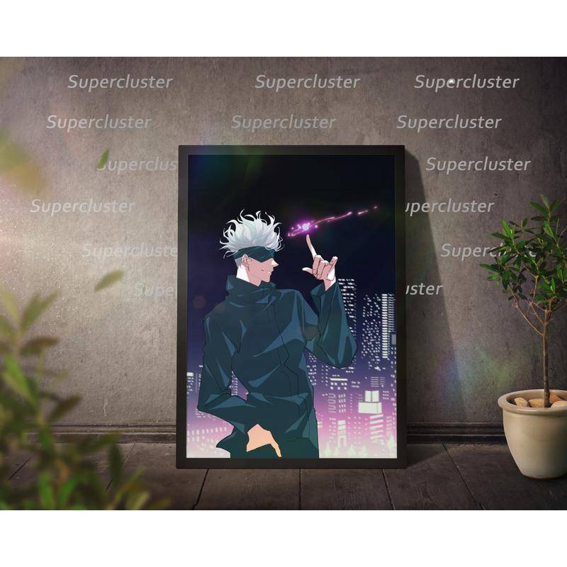 Jujutsu Kaisen ผ้าใบ Gojo ชุดหลัก Combo อะนิเมะภาพวาดโปสเตอร์ Wall ...