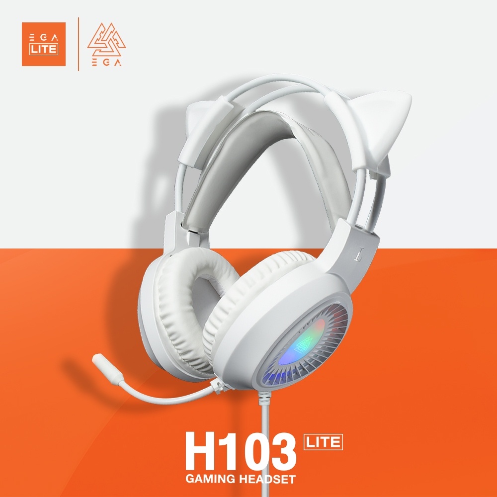 หูฟังเกมมิ่ง EGA H103 Lite LED Lighting Gaming Headset หูฟังคอม เชื่อม ...