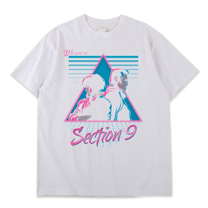 เสื้อผ้าผชเสื้อยืดแขนสั้น ผ้าฝ้าย พิมพ์ลายอนิเมะ Ghost In The Shell ...