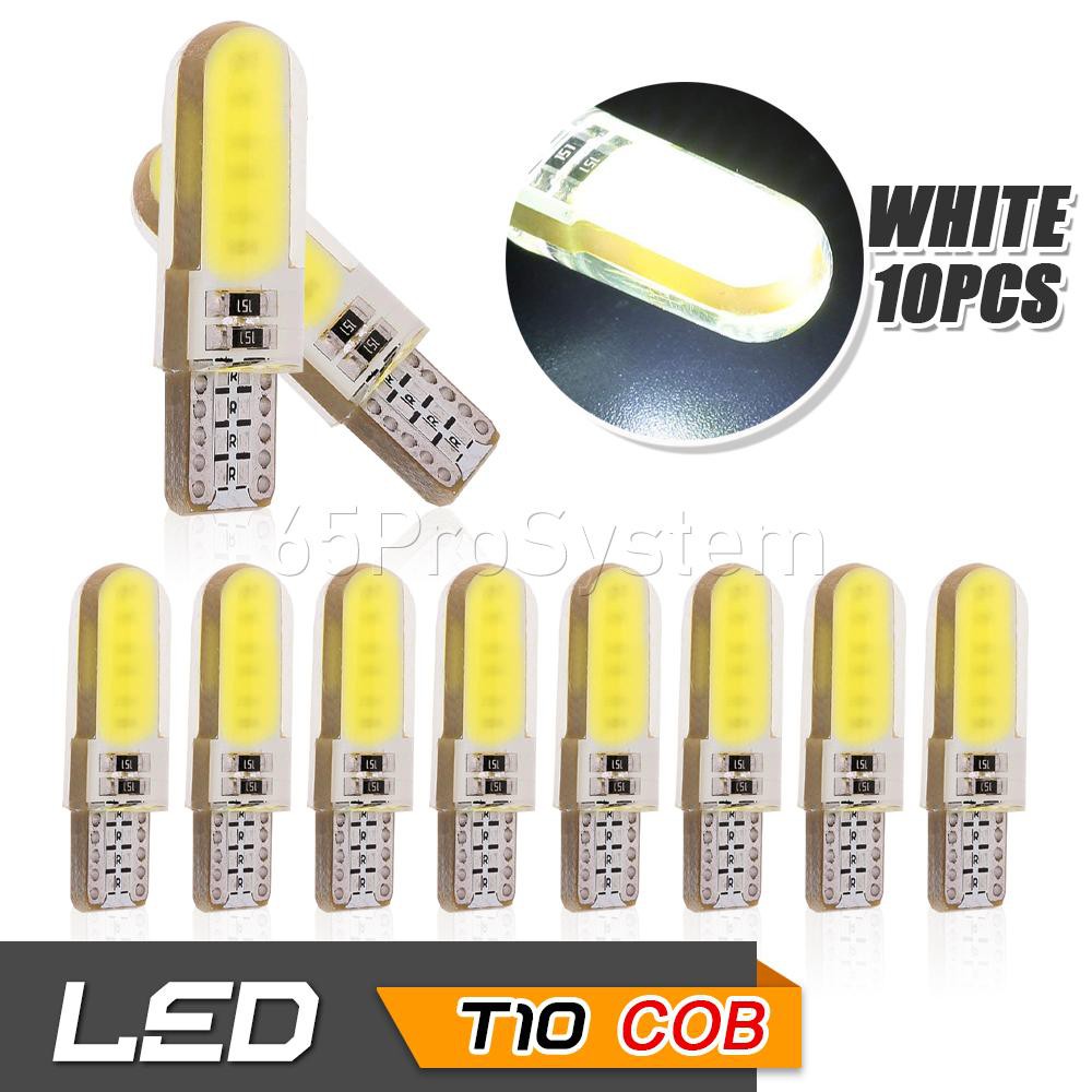 65Infinite (แพ๊ค 10 COB LED T10 W5W สีขาว) COB LED Silicone T10 W5W ...