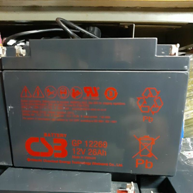 Batteryมือสอง12V26Ah/ยี่ห้อCSB/บริษัท Hitachi ผู้ผลิต/รุ่นGP 12260 ...
