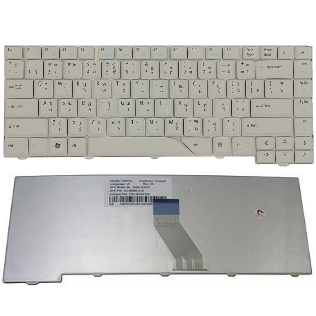 ส่งฟรี KEYBOARD ACER คีย์บอร์ด สีขาว เอเซอร์ Aspire 4310 4315 4320 4510 ...