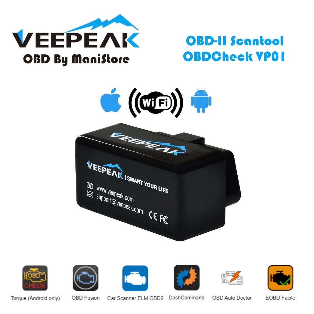 VeePeak Mini WiFi OBD2 Scanner for iOS and Android, Car OBD II Check ...