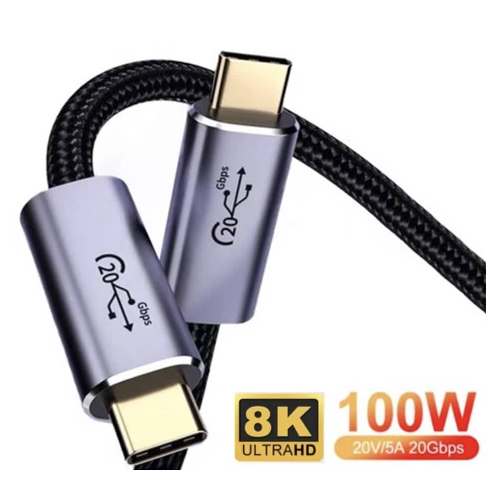 สายเคเบิลวิดีโอ 20Gbps USB 3.2 Gen 2 Type C เป็น Type C PD 100W 8K@60Hz | Shopee Thailand