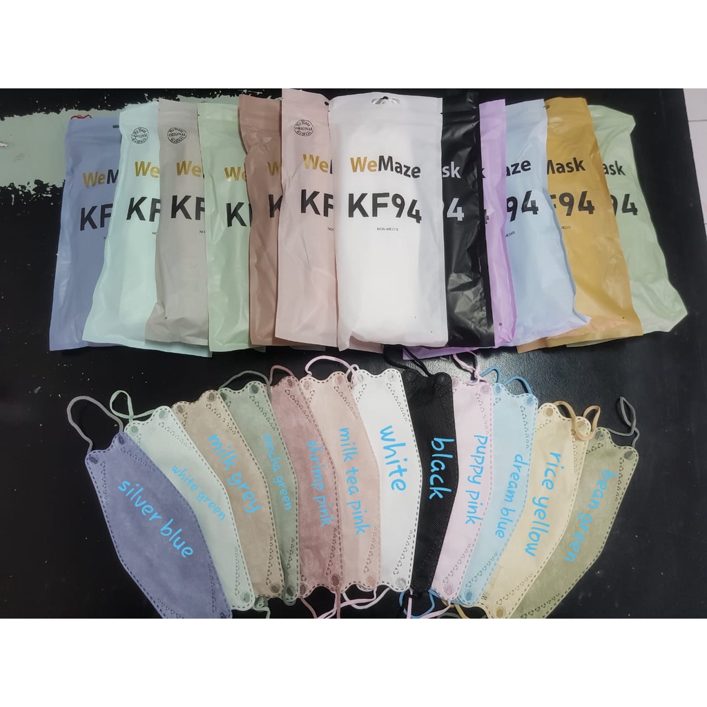 หน้ากากเกาหลี kf94 4ply สี/หน้ากาก kn94 สีเนื้อหา 10 ชิ้น kf94 ONAME ...