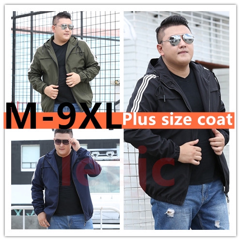 เสื้อแจ็กเก็ต กันลม ขนาดใหญ่ สําหรับผู้ชาย ไซซ์ M-9XL | Shopee Thailand