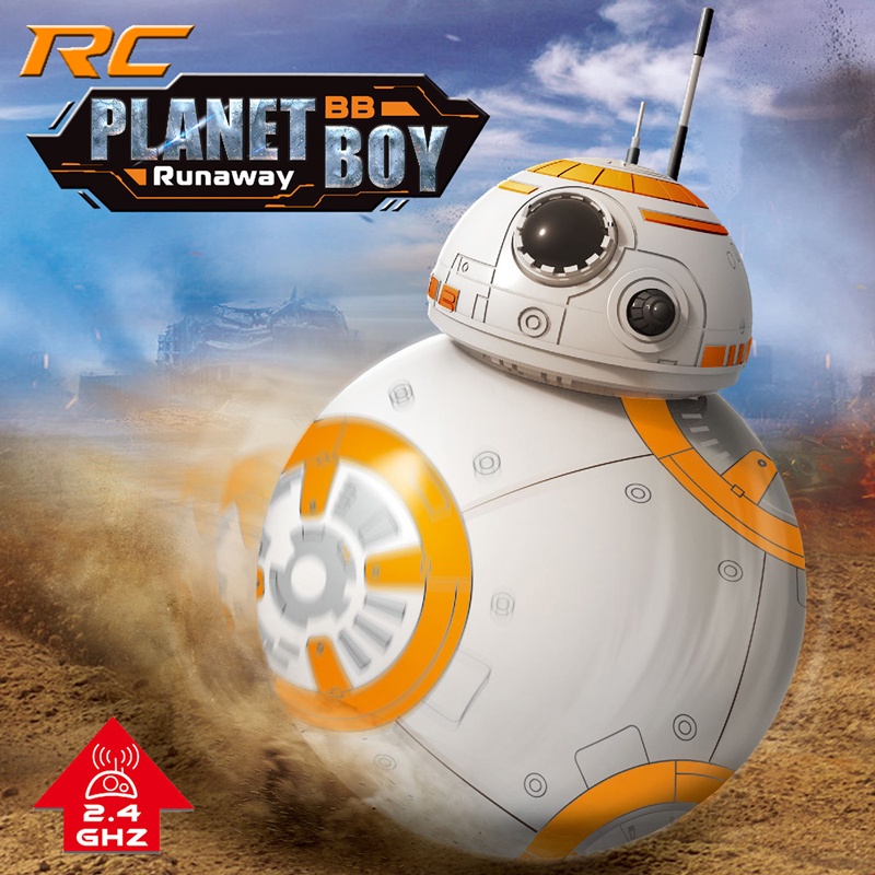 รีโมทคอนโทรลหุ่นยนต์ BB-8 Ball อัพเกรด20.5ซม. RC หุ่นยนต์อัจฉริยะ2.4G ...