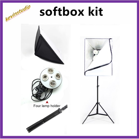 softbox kit: 50*70cm four lamps holder softbox with 2m light stand ไฟ ...