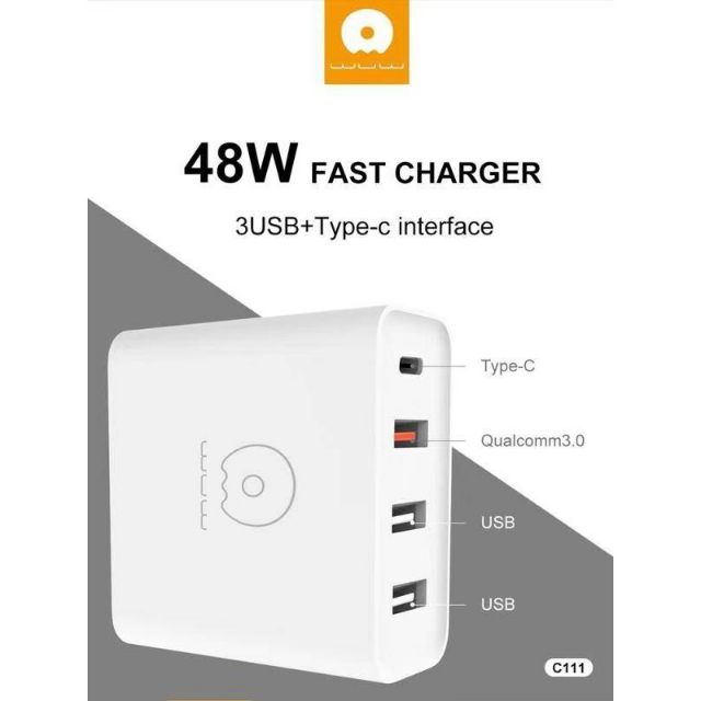 หัวชาร์จ 48W รุ่น wuw c111 Multi Quick Charger PD Type C USB Charger QC ...
