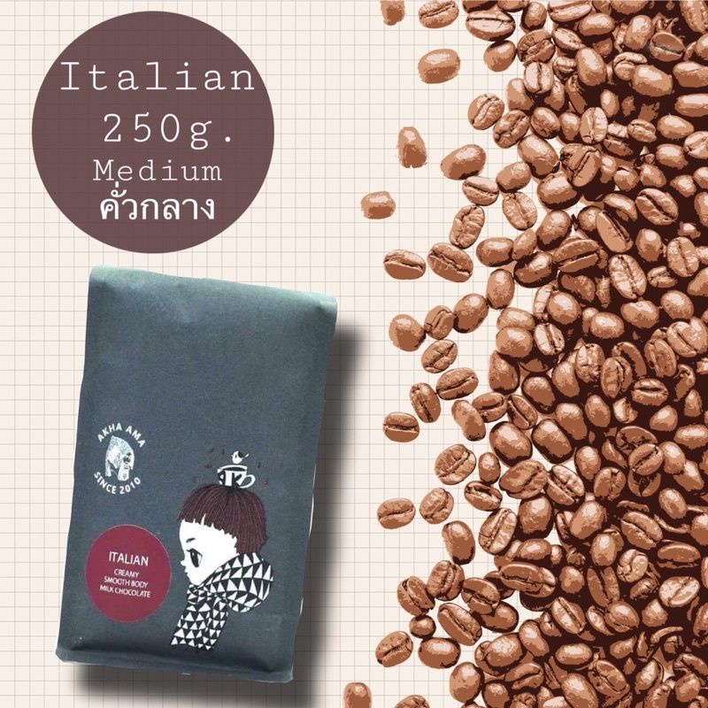 Akha Ama Coffee คั่วใหม่ Full City 250g เมล็ดกาแฟคั่วบด อาข่า อาม่า ...