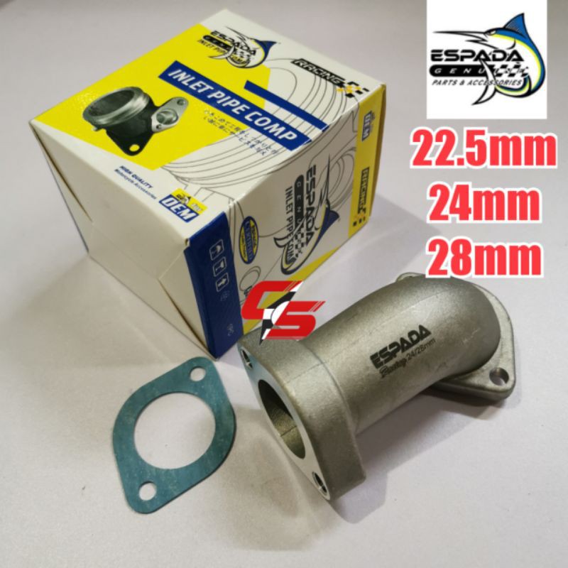 ESPADA APIDO RACING TENGKUK INTAKE PIPE 22 24 28MM EX5 HP DREAM WAVE100 ...