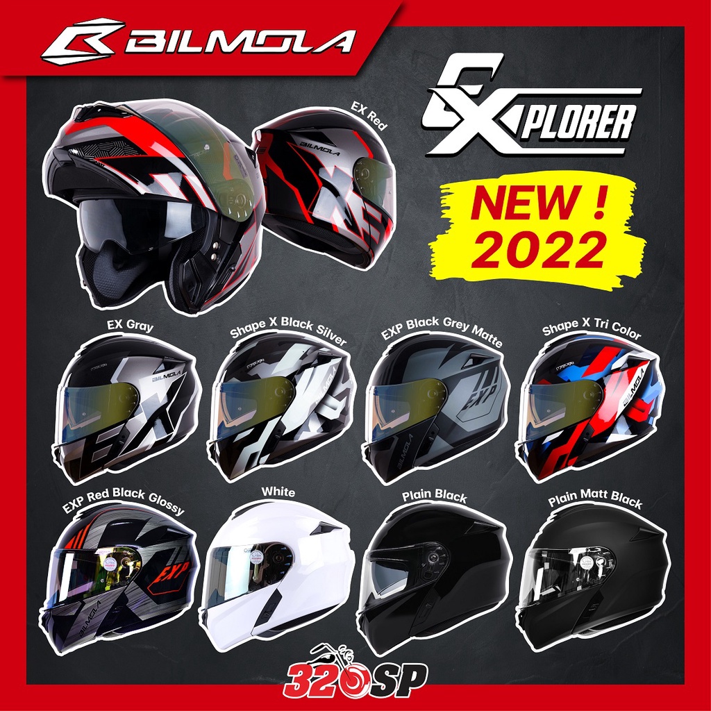 หมวกกันน็อคยกคาง Bilmola | Explorer 2022 มีแว่น ส่งไว โค้ดลด150 บาท ...