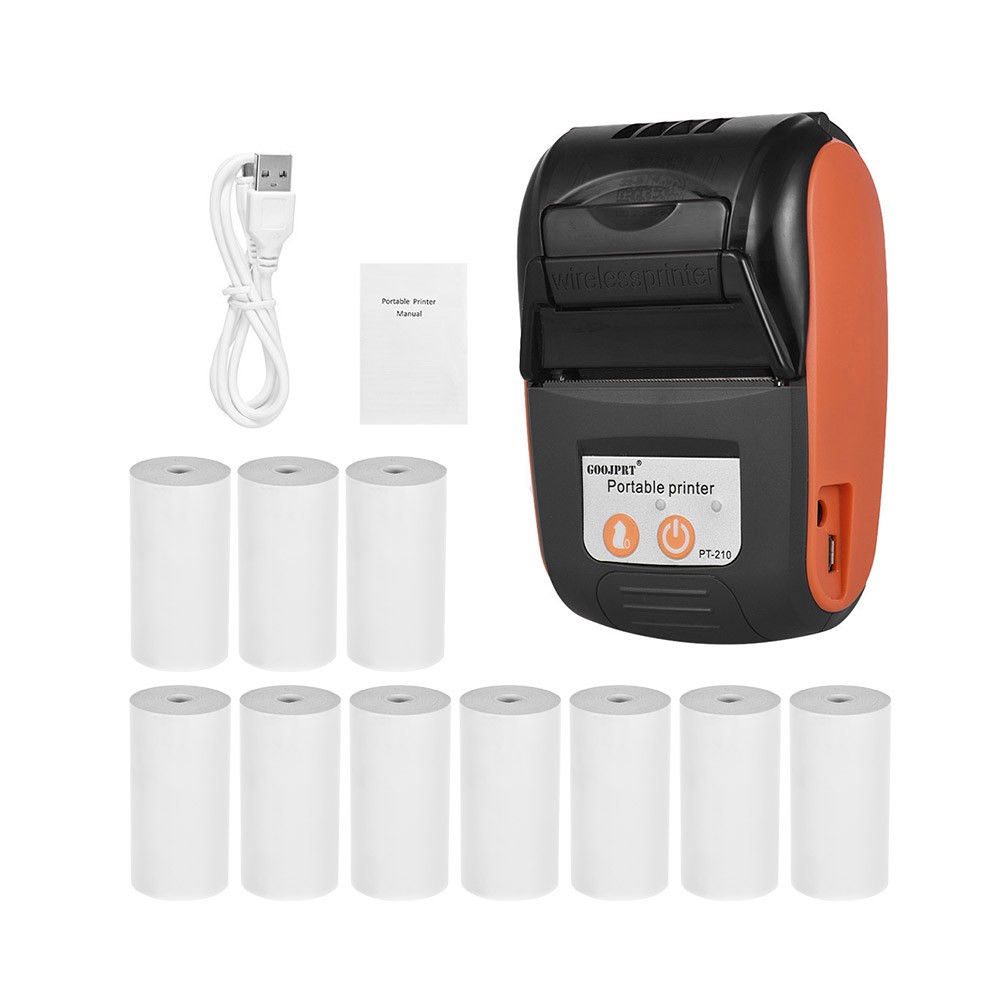 GOOJPRT PT-210 Portable Thermal Printer Handheld 58mm Receipt Printer for Retail Stores ...