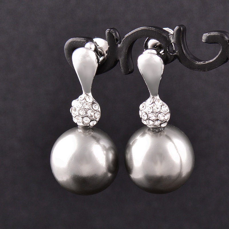 Sinleery ต่างหู ประดับมุก เพทาย สไตล์โบราณ หรูหรา สีเงิน และสีขาว เครื่องประดับแฟชั่นสตรี ES195 ...