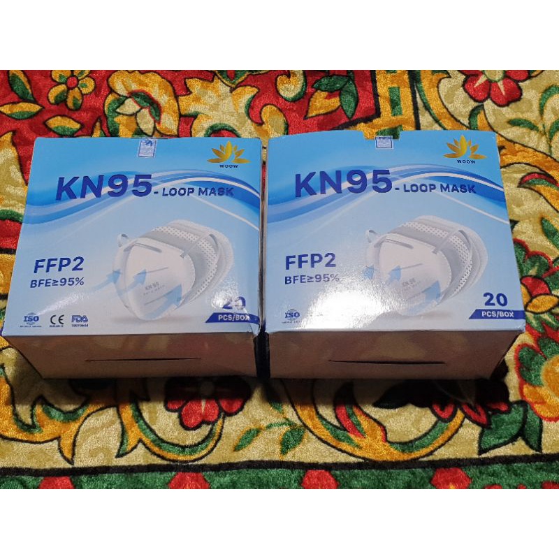 หน้ากากอนามัยทางการแพทย์ KN95-Loop Mask FFP2 BFE 95% 5 ชั้นกรอง 1 กล่อง มี 20 ชิ้น ซีนแยกชิ้นใน ...