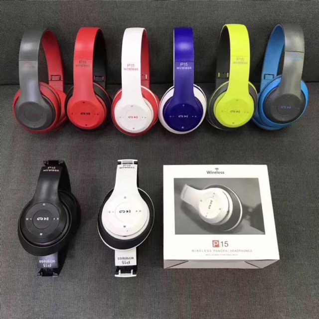 หูฟัง wireless bluetooth P15 ครอบหูเเบบบลูทูธไร้สายรุ่น | Shopee Thailand