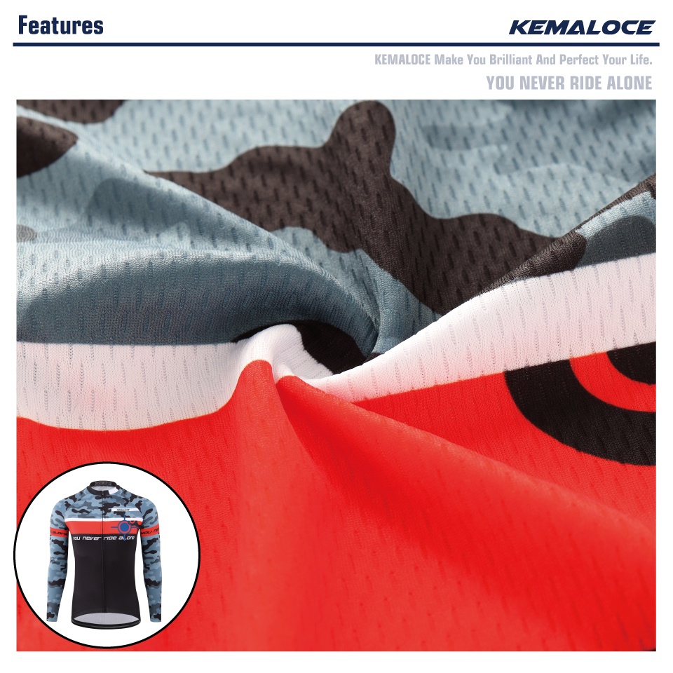 KEMALOCE เสื้อปั่นจักรยานแขนยาว ผู้ชาย ฤดูร้อน 2024 แจ็คเก็ตจักรยาน สี ...