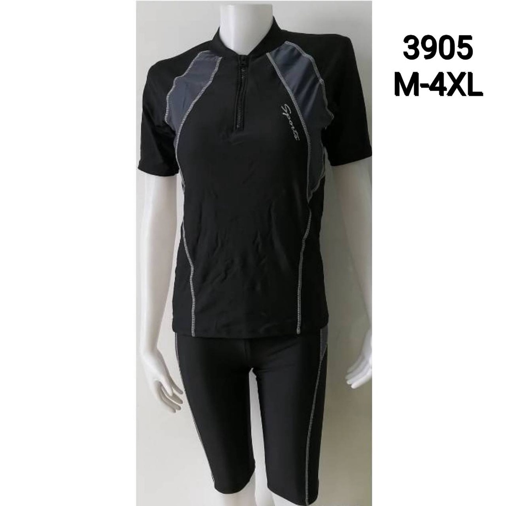 TBL ชุดว่ายน้ำชายหญิง ชุดว่ายน้ำ 2 ชิ้น เสื้อแขนสั้นกางเกงขาสามส่วนแนวสปอร์ตรุ่น3905 | Shopee ...