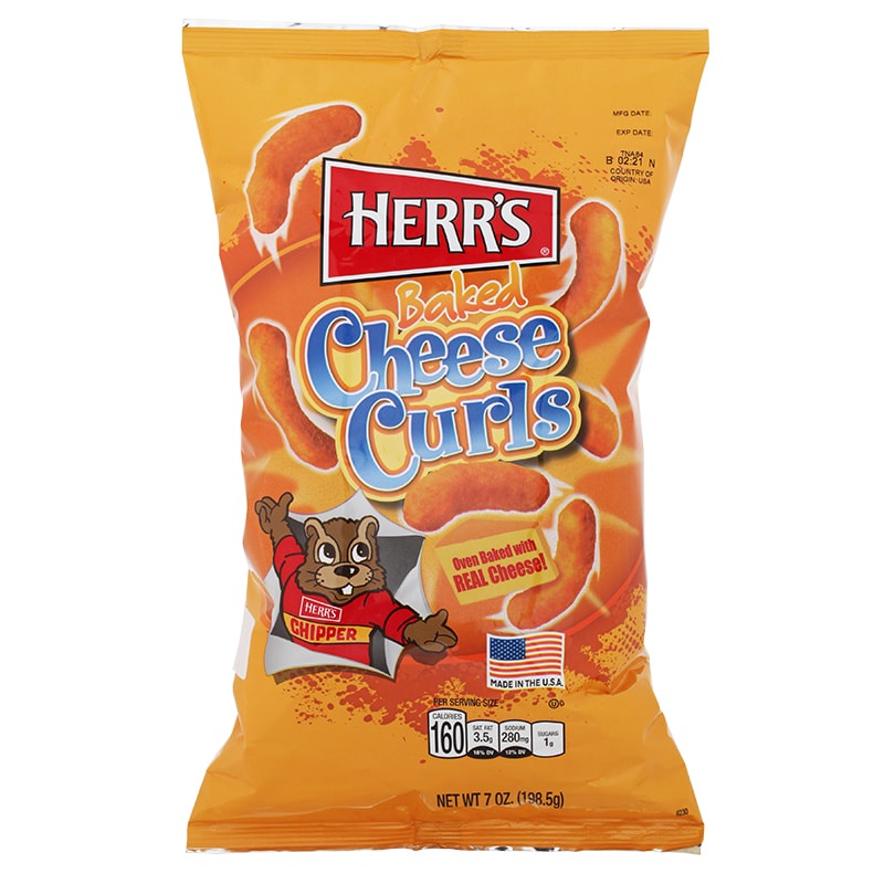 HERR’S USA เฮอร์ส อเมริกา ข้าวโฟดอบกรอบรสชีส Baked Cheese Curls / Bacon ...