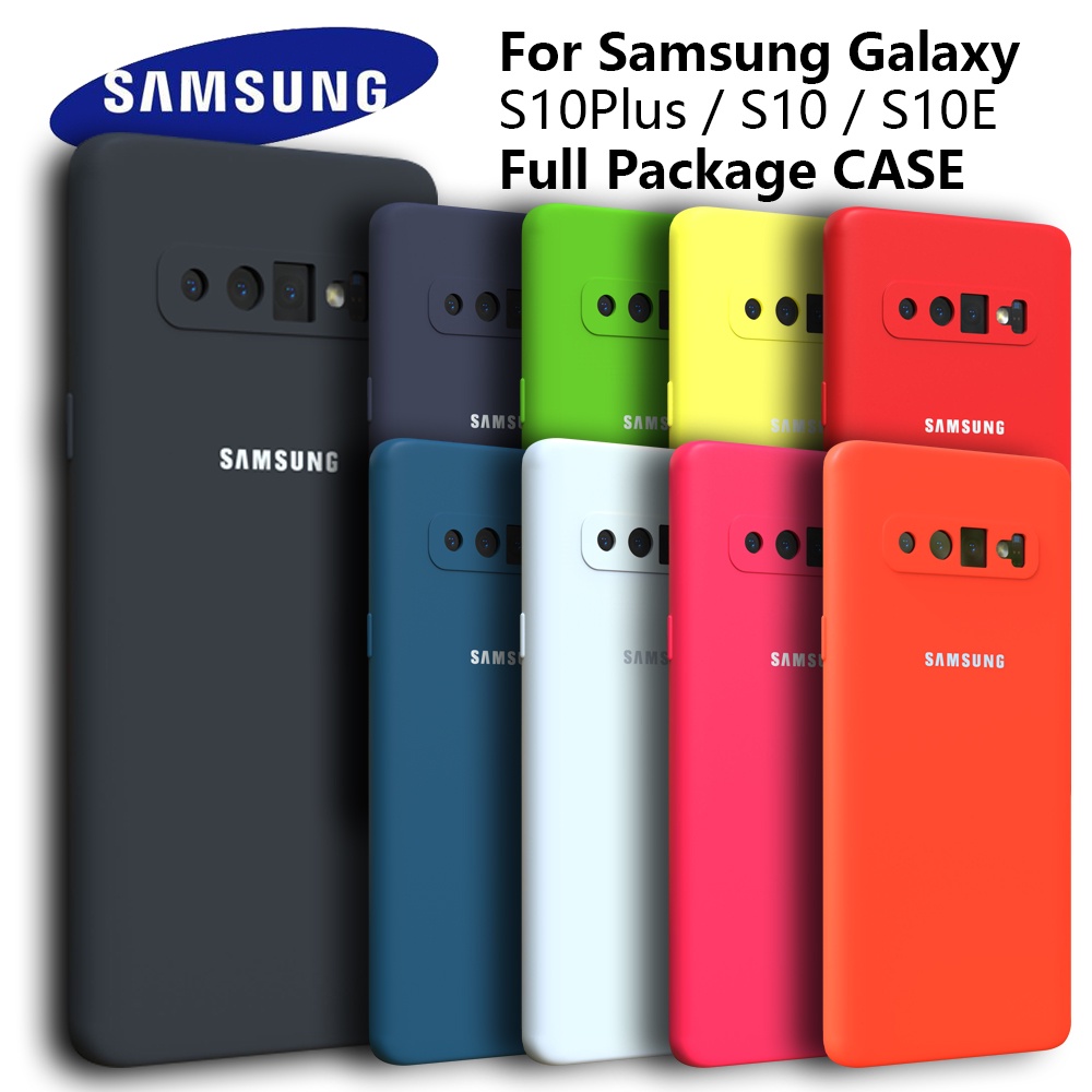 S10 Case Samsung Galaxy S10 Plus S10e Silky Silicone Cover คุณภาพสูง Soft-Touch Back ป้องกัน ...