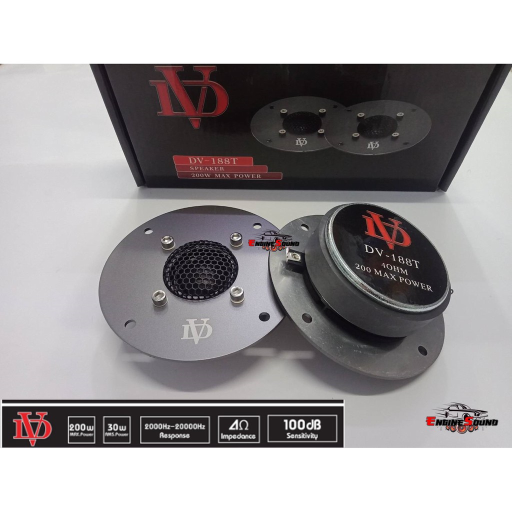 DV 188T ลำโพงทวีตเตอร์รถยนต์เสียงหวานใส 2ชิ้นของแท้จากDAVID AUDIO ลำโพง ...