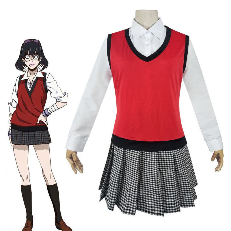 Kakegurui Midari Ikishima Outfit School Uniform Dress Cosplay Costume ...