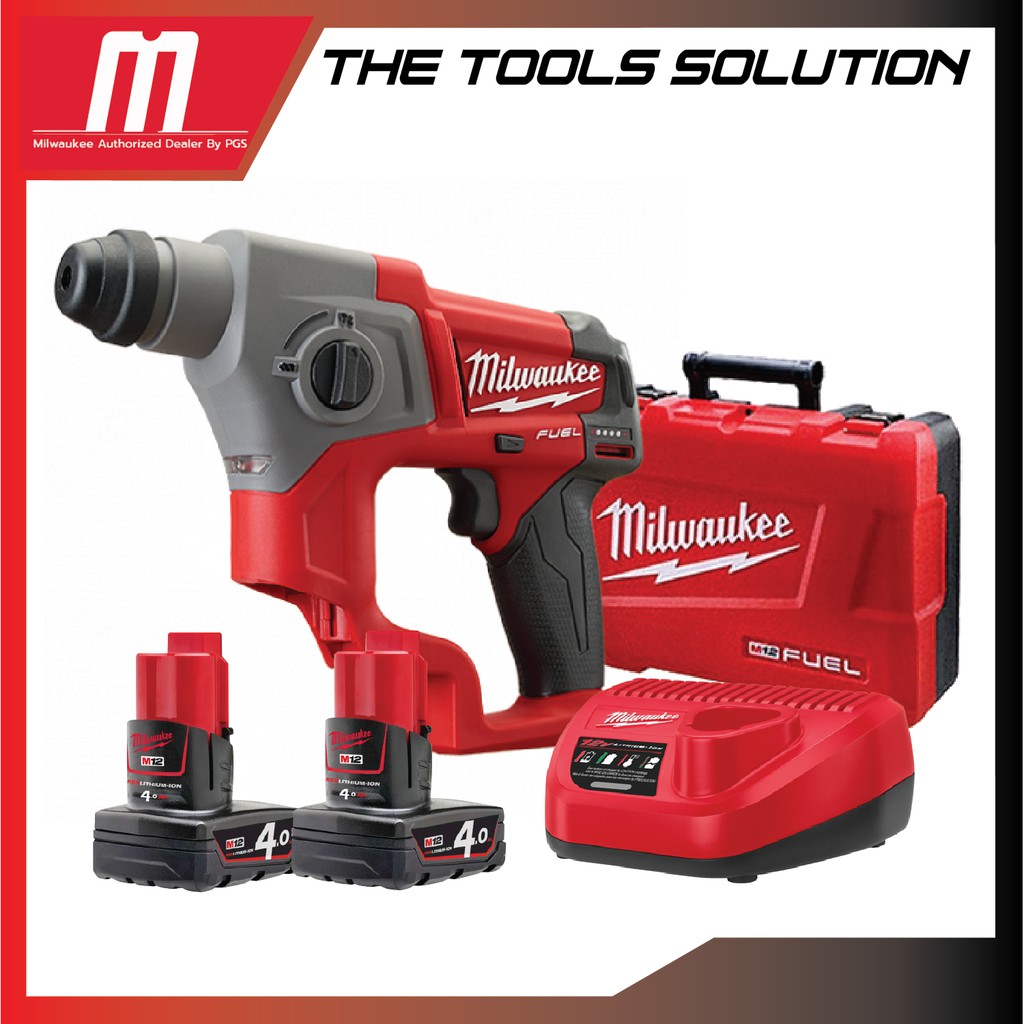 Milwaukee - M12 CH-402C สว่านโรตารี่ไร้สาย ระบบ SDS+ แบตเตอรี่ 4 แอมป์ ...