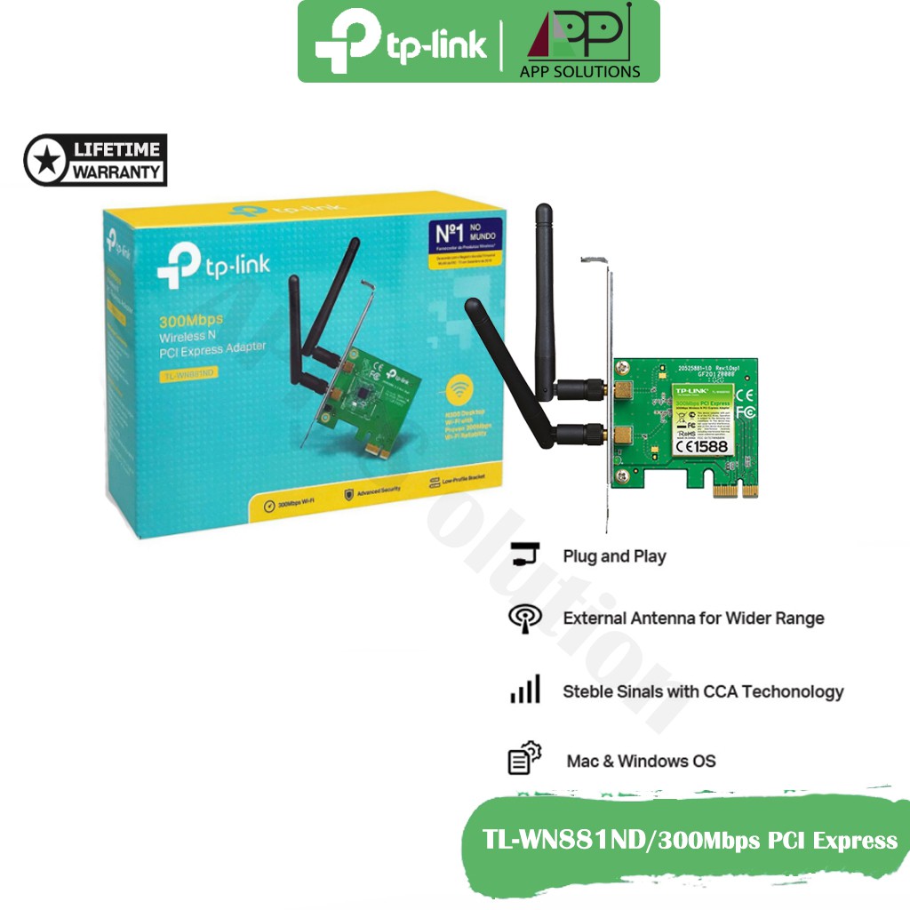 TP-LINK PCI Express 300Mbps รุ่นTL-WN881ND(สินค้ารับประกันLifetime) | Shopee Thailand