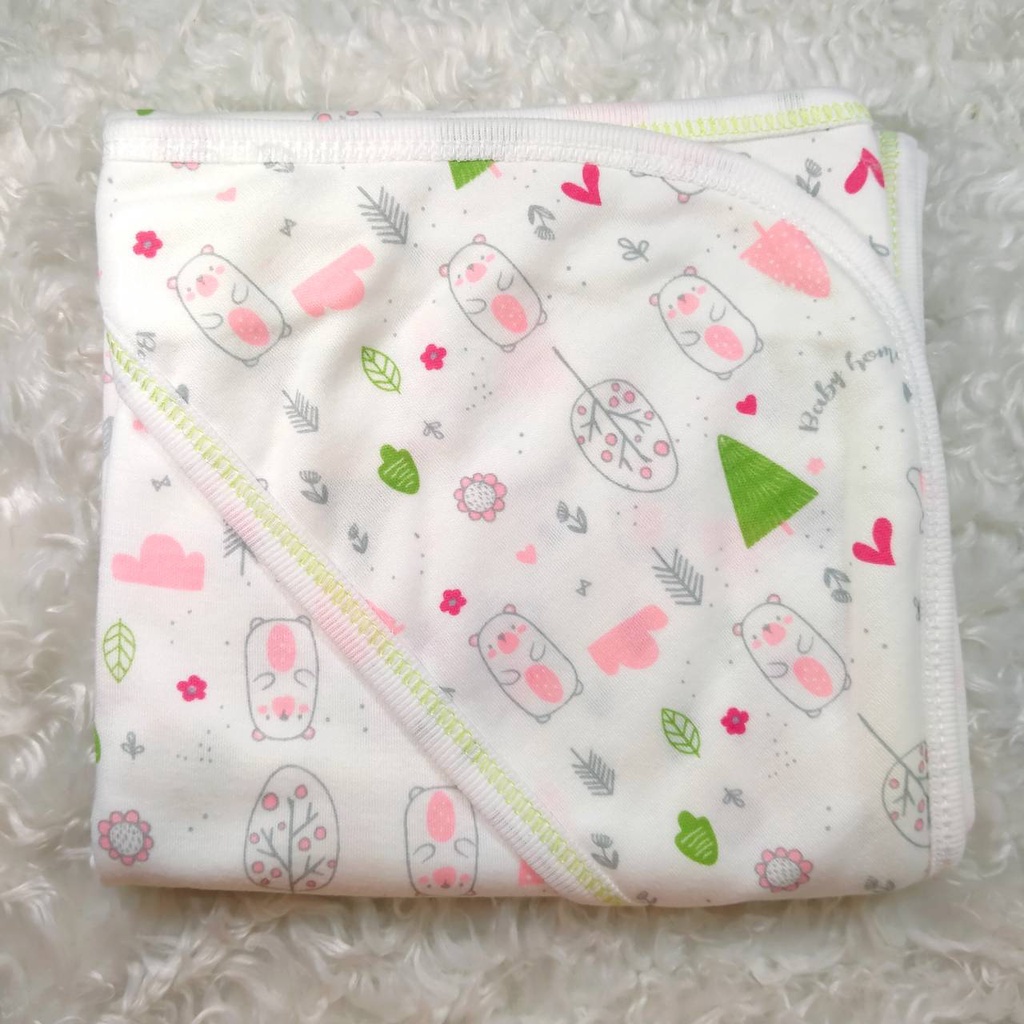 Ping Baby ผ้าห่อตัว เนื้อผ้า Cotton 100% ขนาด 80*75 ซม. มีหมวกในตัว ...