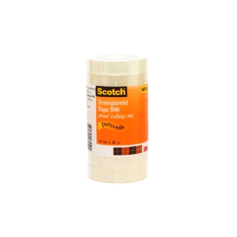 เทปใส 3M ใสพิเศษ Scotch 500 [1ม้วน] แกนเล็ก/แกนใหญ่ 1/2นิ้ว 3/4นิ้ว 1 ...