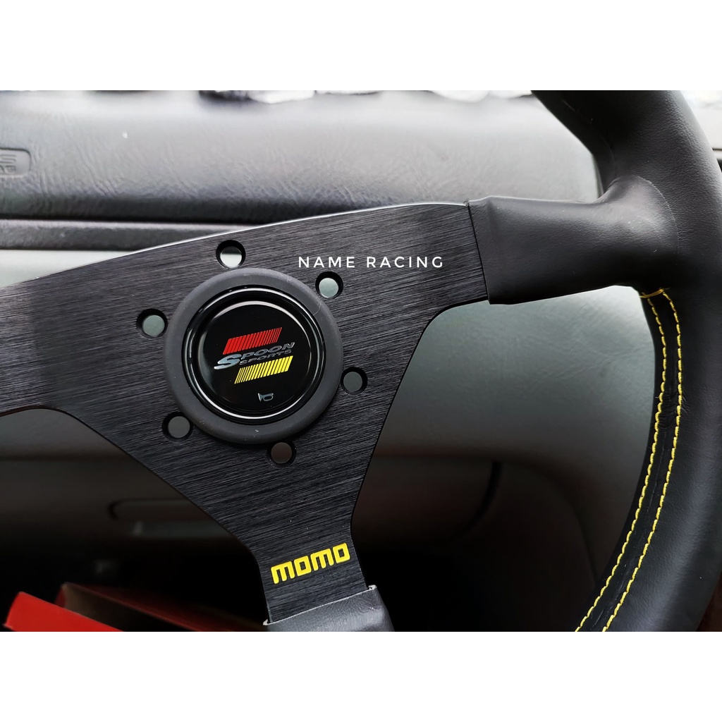 พวงมาลัย MOMO SPOON พร้อมแป้นแตร พวงมาลัยspoon อุปกรณ์ครบปั้มครบงานเหม ...