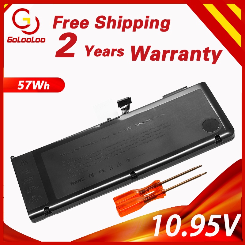 Golooloo 10.95V 57Wh A1382 A1286 Laptop Battery For Apple Macbook Pro ...