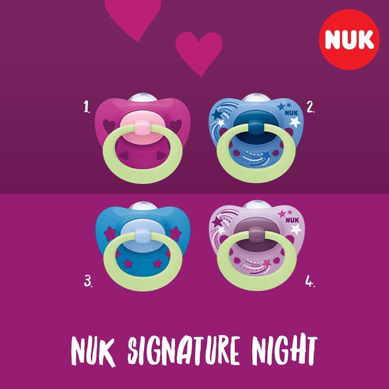 จุกหลอก NUK Signature Night 0-6m และ 6-18m แพคคู่ 💓เรืองแสงในที่มืดด้วย ...