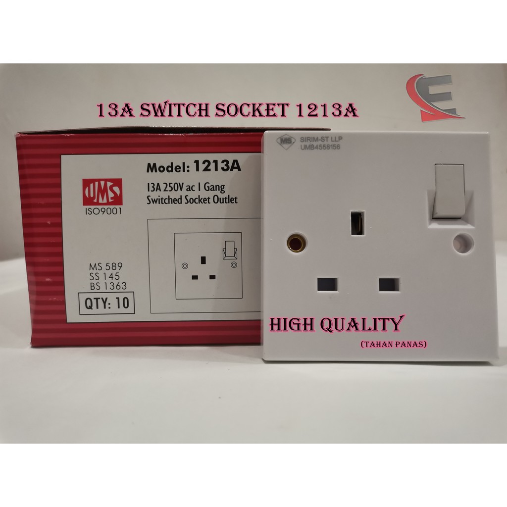 Ums 13A 1G 1213A SWITCH SOCKET Bakelite(TAHAN PANAS) | Shopee Thailand
