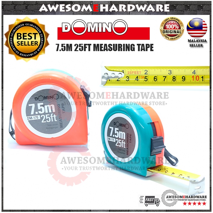 Domino DM175 เทปวัดขนาด 7.5 ม. 25 ฟุต | Shopee Thailand