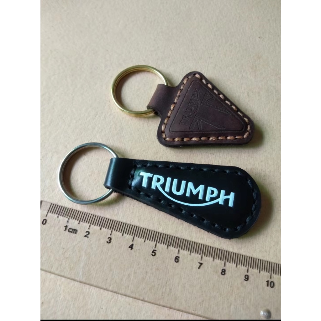 Triumph motorcycle leather key chain car shop custom gift TIGER SPORT ...