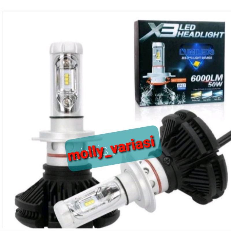 ไฟหน้า TURBO LED X3 series H11 H4 3 สี Taruna | Shopee Thailand