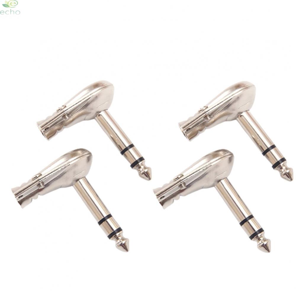 ECHO- ~4Pcs 6.35mm 1/4 inch Stereo TRS Right Angle Guitar Plug Flat ...