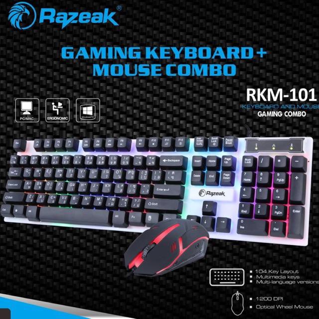 คีบอร์ดเม้าส์ Razeak RMK-101 Keyboard+Mouse Gaming RKM-101 | Shopee Thailand