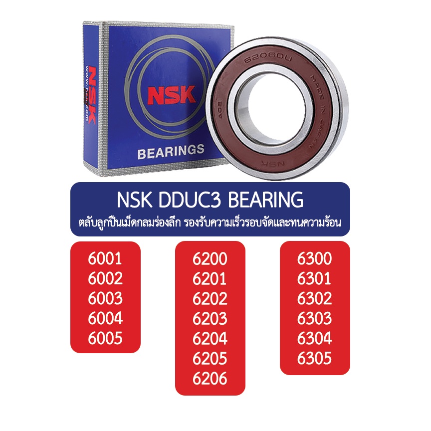 (โคตรถูกที่สุด) ตลับลูกปืน NSK รอบจัด DDUC3 ฝายางทั้ง 2 ด้าน (ราคาส่ง ...