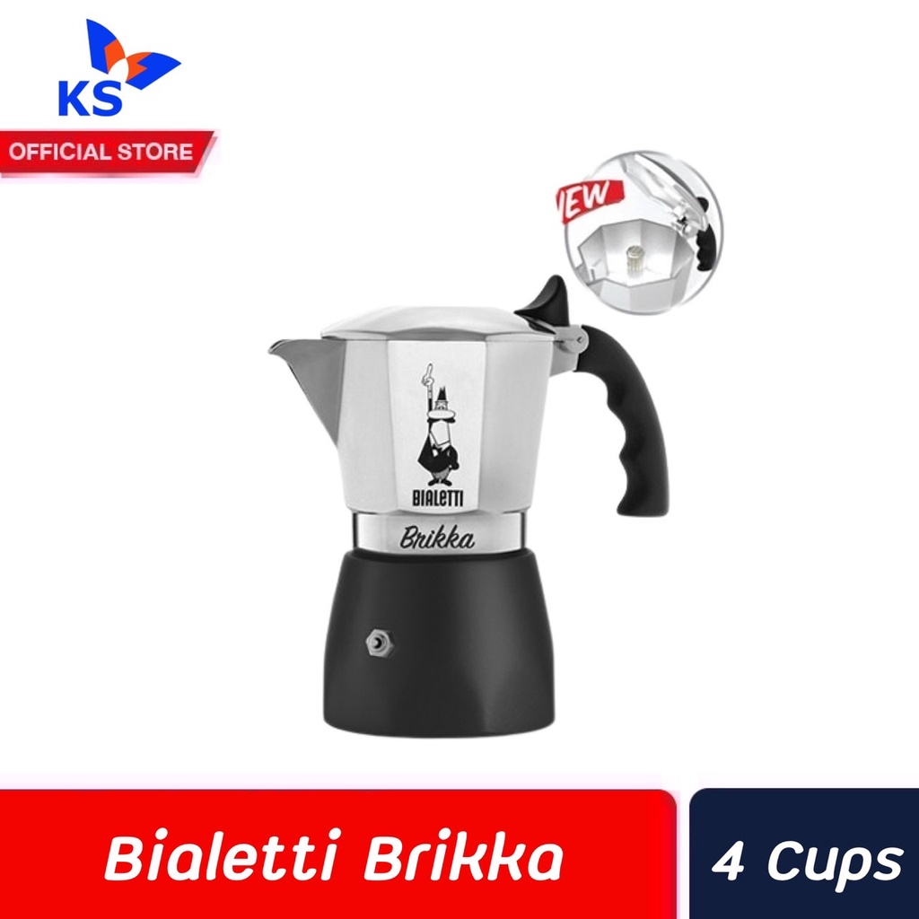 Bialetti Moka Pot Brikka 4 cups หม้อต้มกาแฟ บริกก้า ขนาด 4 ถ้วย เบียเล ...