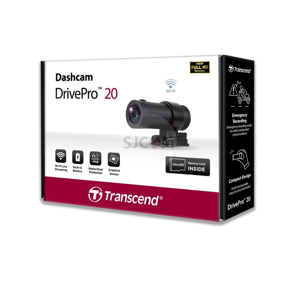 Transcend กล้องติดรถจักรยานยนต์ DrivePro 20 ** Memory Card 32 GB - รับประกัน 2 ปี - มีใบกำกับ ...