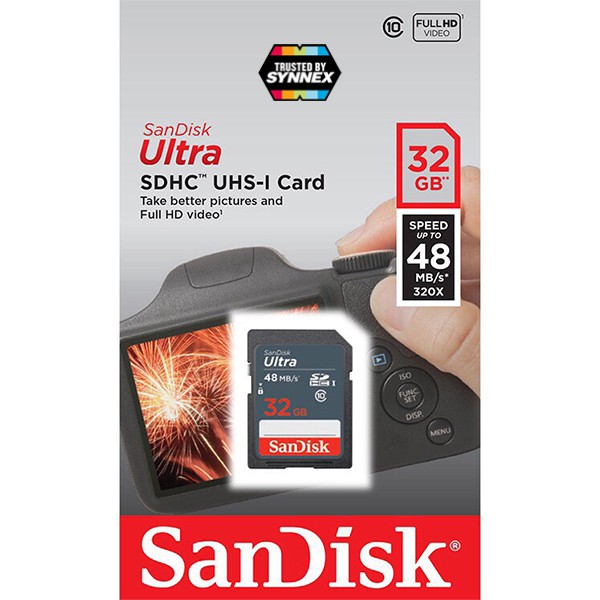 SanDisk Ultra SD Card Class10 32GB SDHC Speed 48mb/s (SDSDUNB_032G_GN3IN) Memory เมมโมรี่ คลาส10 ...