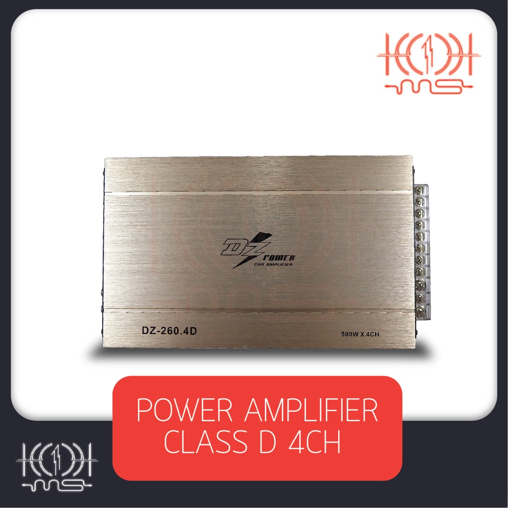 เพาเวอร์แอมป์ คลาส D 4 ชาแนล DZ Power รุ่น DV-260.4 ขับกลางแหลมได้ ตัวเล็กติดตั้งใต้เบาะได้สะดวก ...