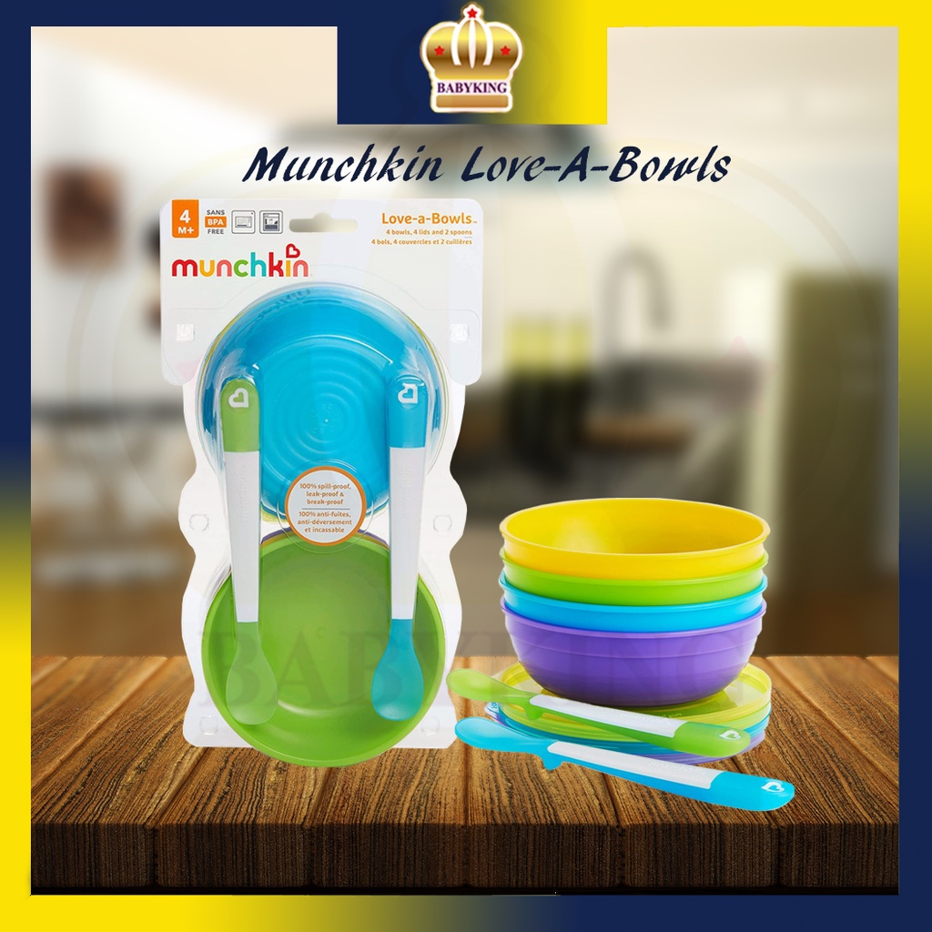 Munchkin Love A Bowls Love-A-Bowls Utensil 8 In 1 Starter Sets (ชาม 4 ...