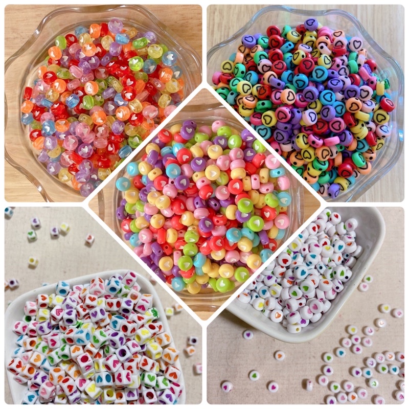 ลูกปัดปั้มหัวใจ (A036) ลูกปัดตกแต่งdiy ลูกปัดตกแต่งเครื่องประดับ | Shopee Thailand