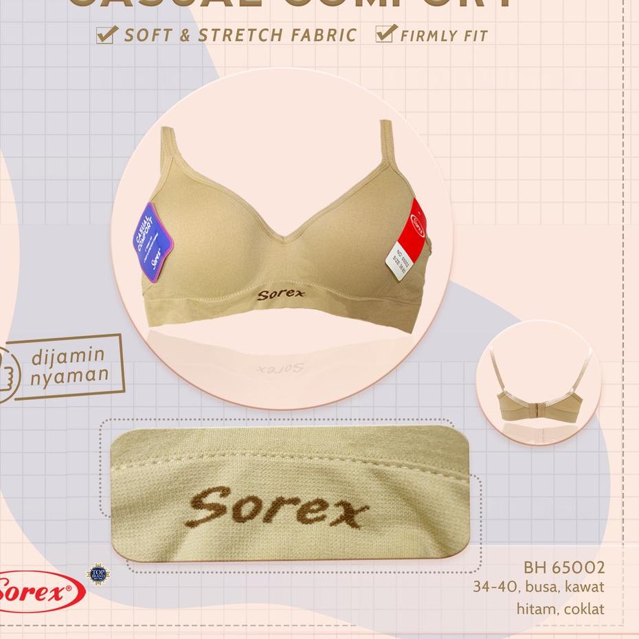 (ใหม่ล่าสุด) Sorex Bra 65002 Wire Casual Comfort Soft Medium Foam เทียบเท่าถ้วย B Cup 2 Hooks ...