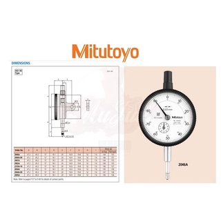 Mitutoyo 2046A 2109A-10 แทน 2046S 2109S-10 ไดอัล อินดิเคเตอร์ Dial ...