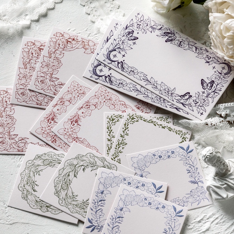 Enwei กระดาษโน้ตมีกาว ลายเถาวัลย์ สไตล์วินเทจ สําหรับตกแต่งสมุดบันทึก ...