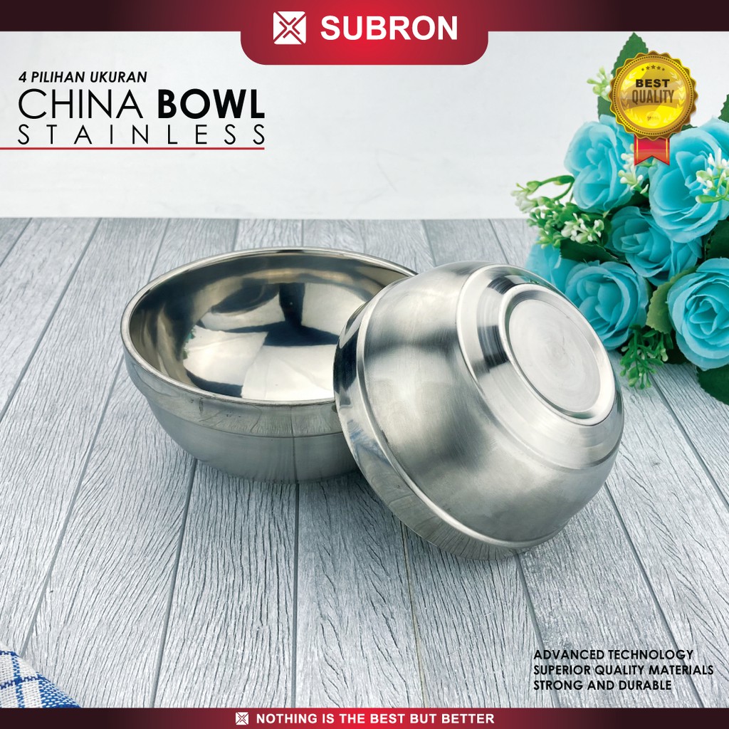 Subron China Bowl 11 ซม. 14 ซม.สแตนเลสสองชั้น Anti-Hot Bowl เสิร์ฟชาม ...